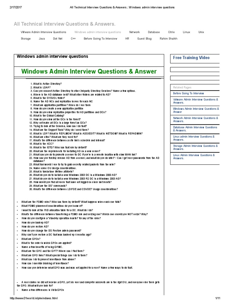 Windows Admin Interview Questions Scribd India windows-admin-interview-questions-scribd-india