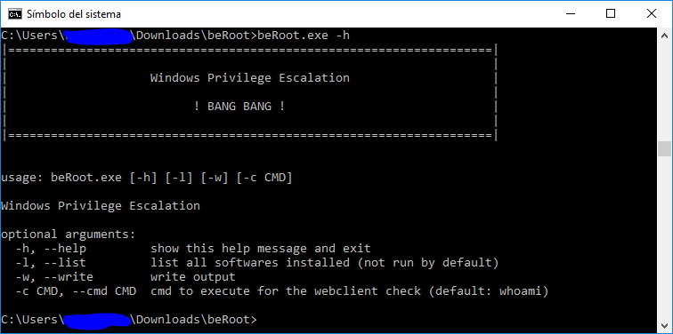 BeRoot For Windows - Privilege Escalation Project