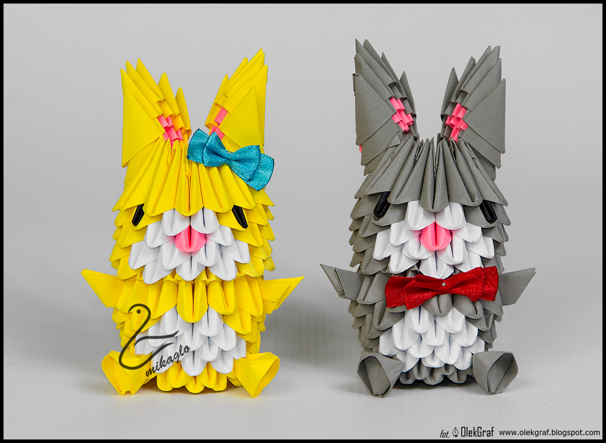 Origami 3d - mikaglo: 225. Armia króliczków Wielkanocnych z origami ...