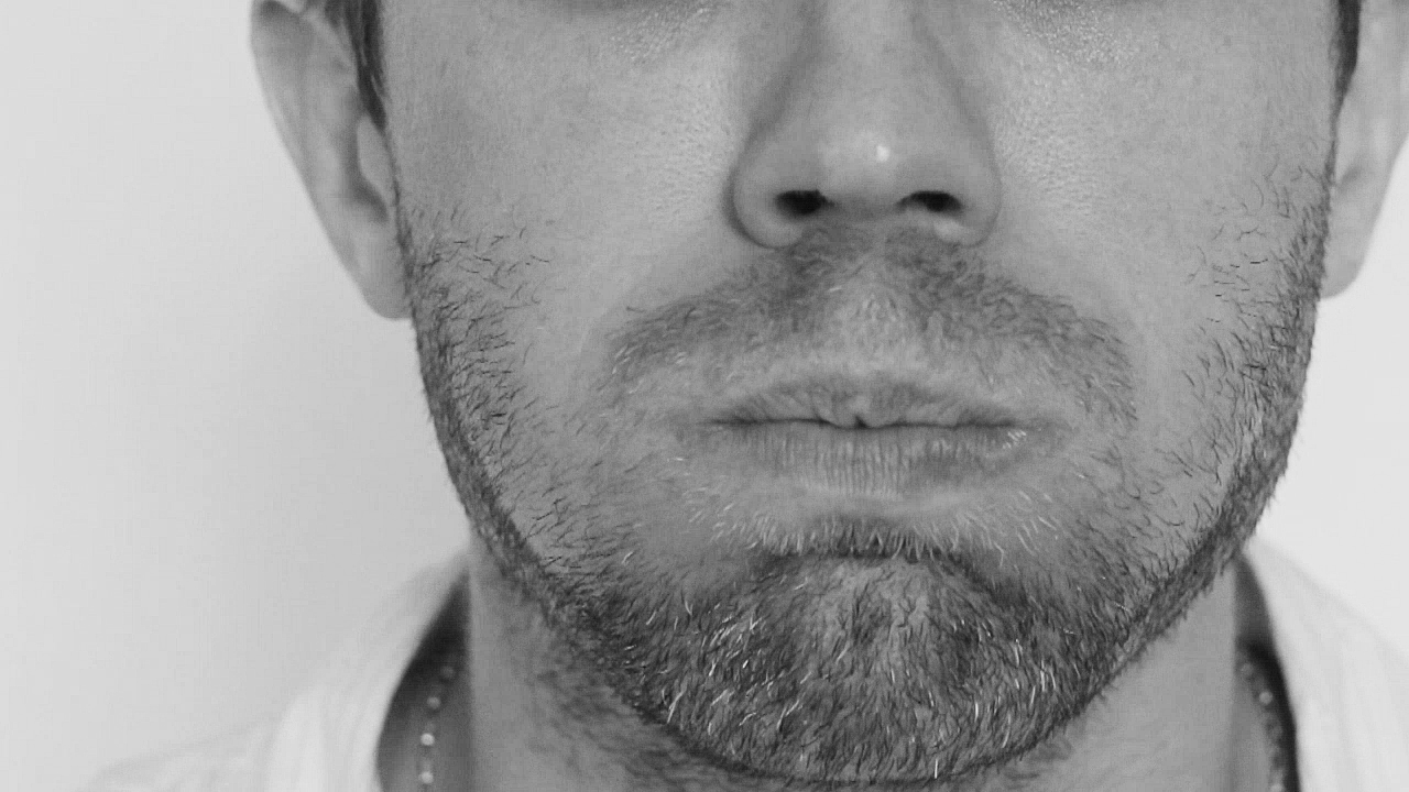 facial references for animation: cheek blow out [is, front, 15fps, ECU]