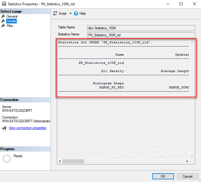 德瑞克：SQL Server 學習筆記: Use Autostat (AUTO_UPDATE_STATISTICS), 認識 自動更新統計資料 (2)