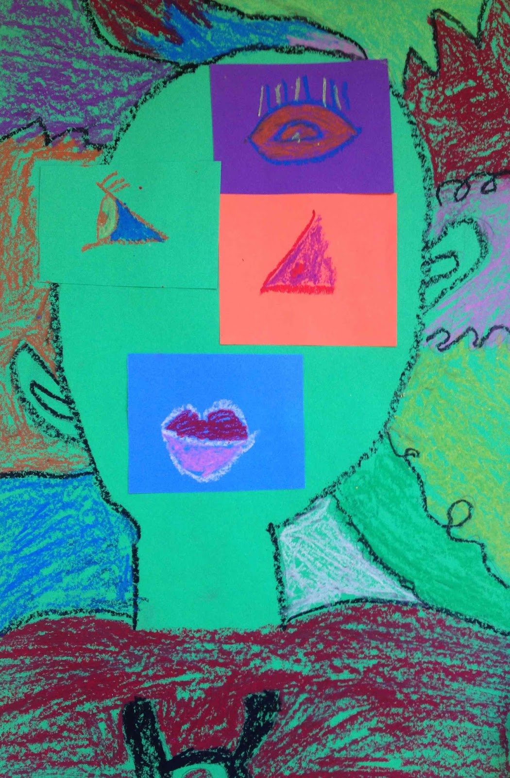 Art at Hosmer: Abstract Cubist Self Portraits, Inspired by Picasso