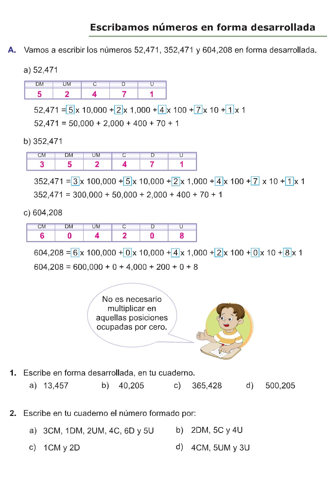 Numeros En Forma Desarrollada