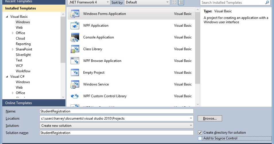 Student Registration System in VB.Net – GUI Design - code4dev