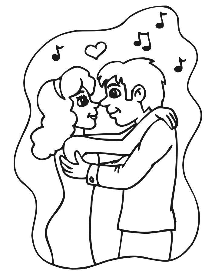 Slow dance in valentines coloring pages >> Disney Coloring Pages