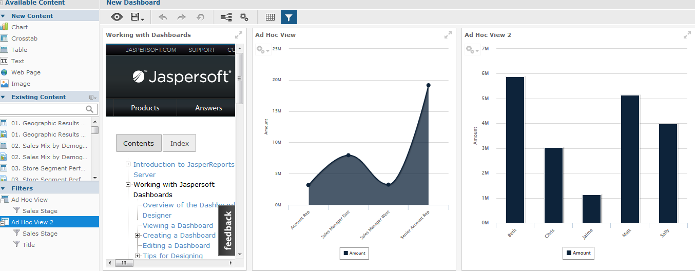 Learn new features in Jaspersoft 6.2 dashboards - Intra dashlet drill ...