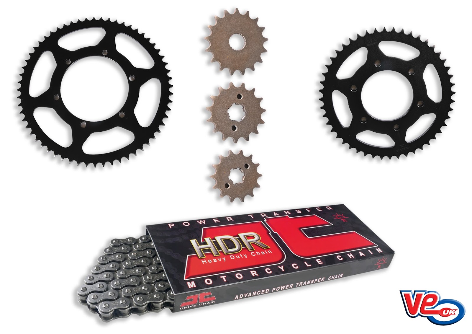 VE Scooter Spares: NEW - 125cc Motorcycle Chains & Sprockets
