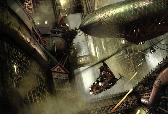 FLYING HOUSE: Art Deco and Steampunk Airship