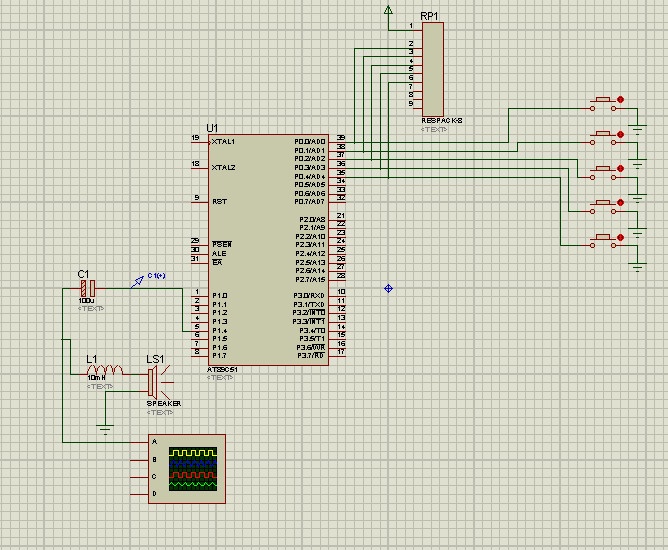 Mạch phát nhạc sử dụng IC 89C51