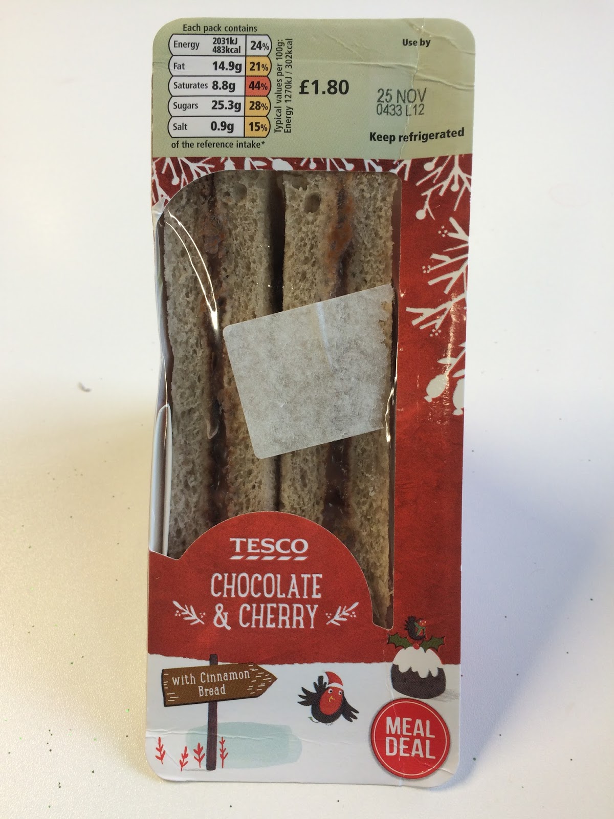 A Review A Day: Today's Review: Tesco Chocolate & Cherry Sandwich