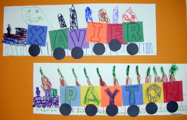 Tippytoe Crafts: Name Trains