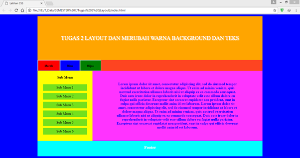 Layout, Background dan Text Warna dengan HTML dan CSS ~ Go Technology