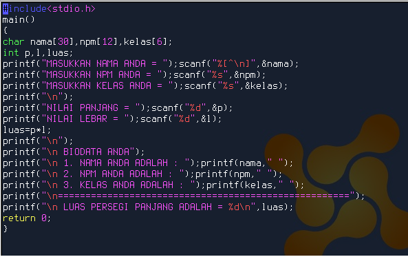 CONTOH PROGRAM SEDERHANA MENAMPILKAN NAMA LENGKAP