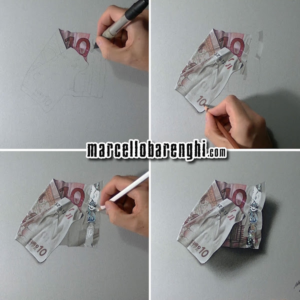 10 Euro Note Drawing - Marcello Barenghi