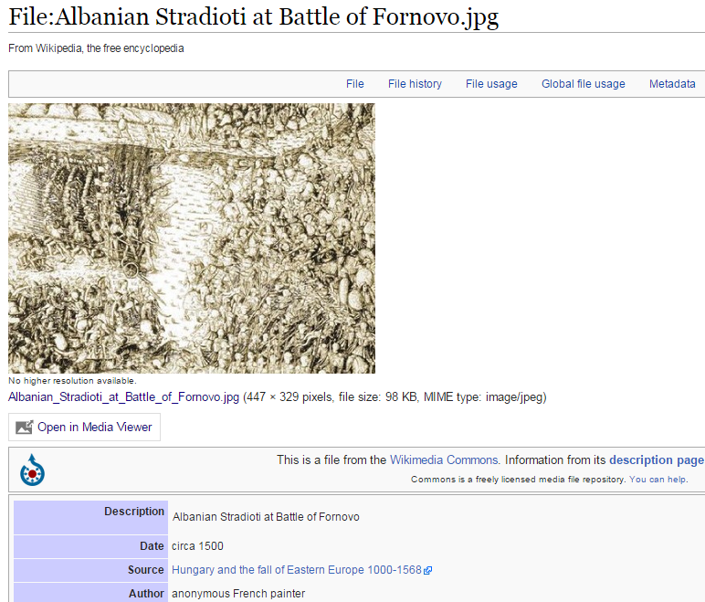 ΕΛΛΗΝΕΣ-ΑΛΒΑΝΟΙ: Albanian Stradioti at Battle of Fornovo