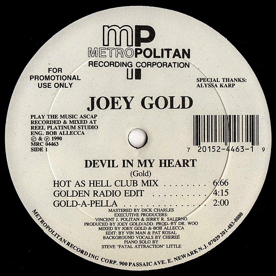 .: Joey Gold - Devil in my heart single