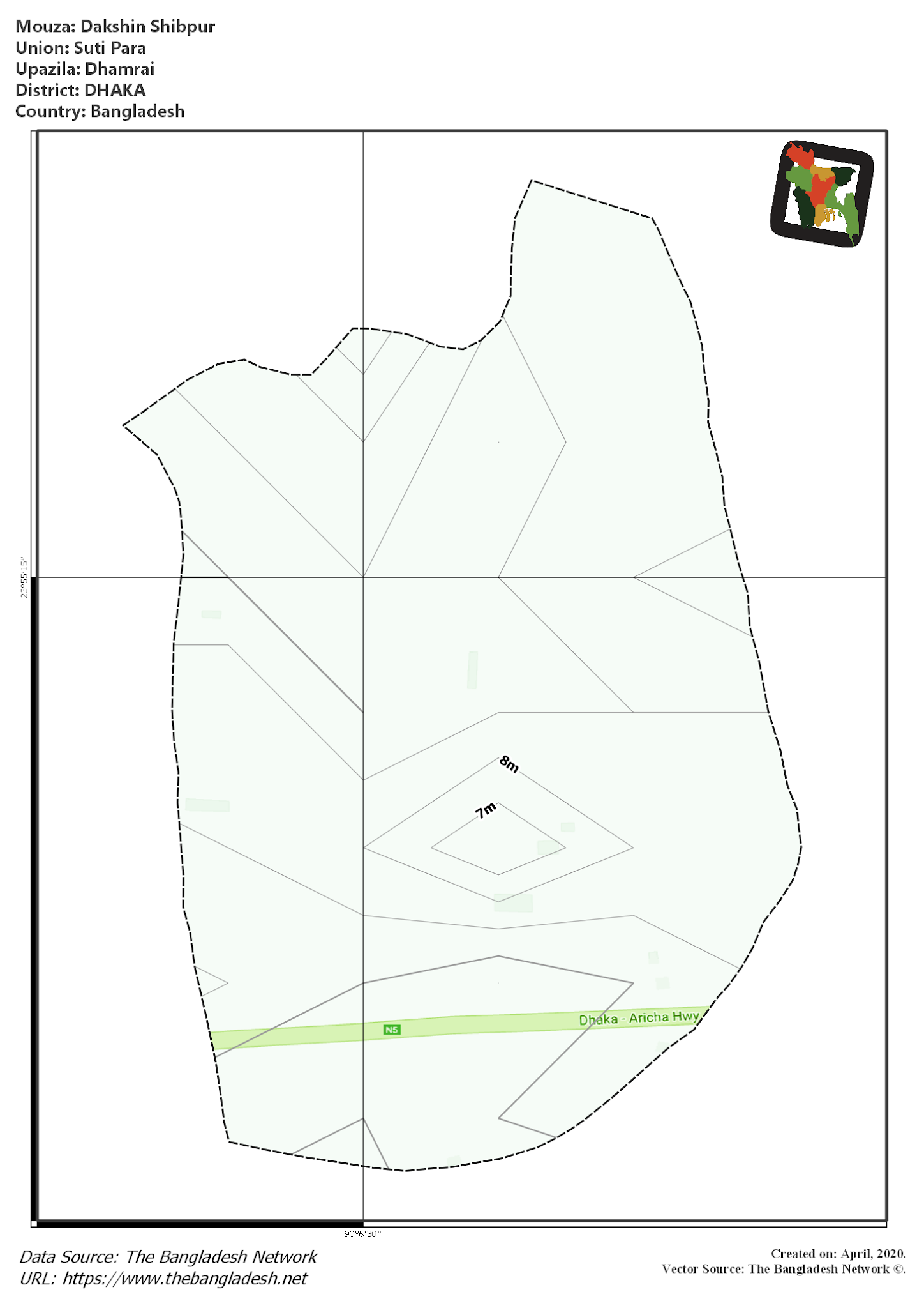 Map of Dakshin Shibpur Mouza, Dhamrai, Dhaka