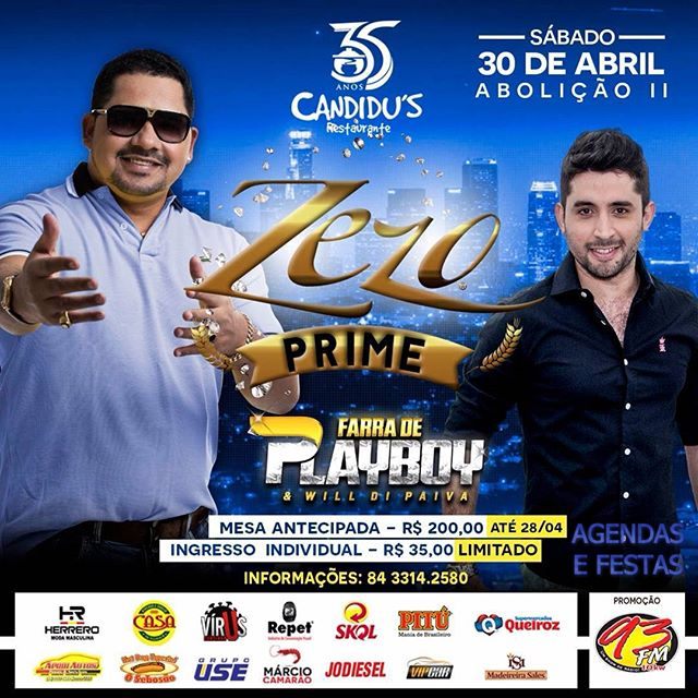 ZEZO PRIME NO CANDIDUS EM MOSSORÓ - RN 30 DE ABRIL | Agendas e Festas