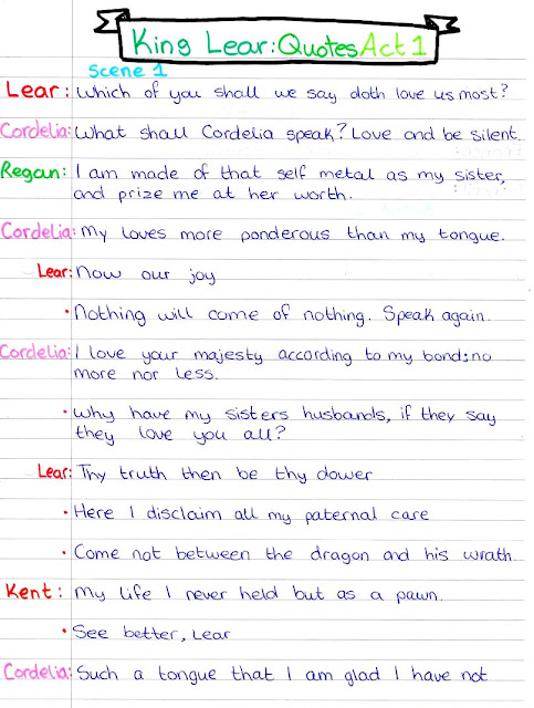 Study Notes By Kaz: King Lear: Single Text: English HL