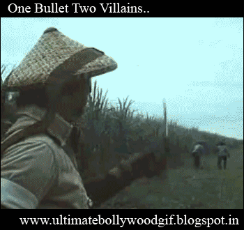 Ultimate Bollywood GIF: One Bullet Two Villains