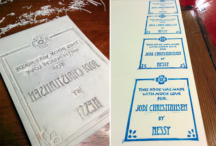 Nessy Designs: Handmade Book with Block-printed Cover