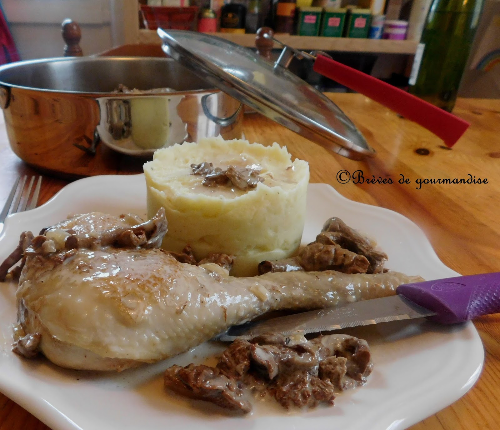 Brèves de gourmandise: Poulet au riesling et aux girolles