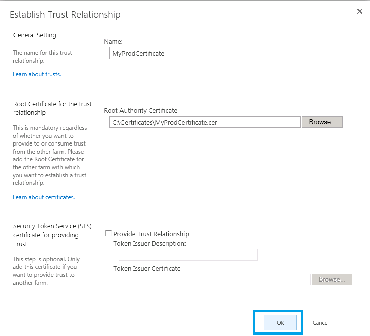 Adding Certificate into SharePoint Central Administration | SharePoint