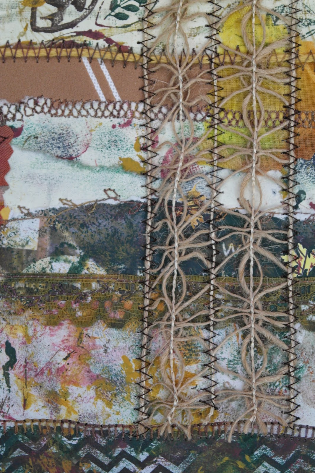 H-anne-Made: Sew Creative day 2...Print, collage and stitch