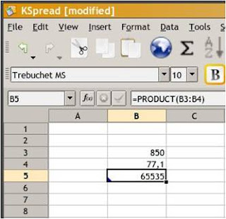 Kspread de Koffice : Kspread de Koffice