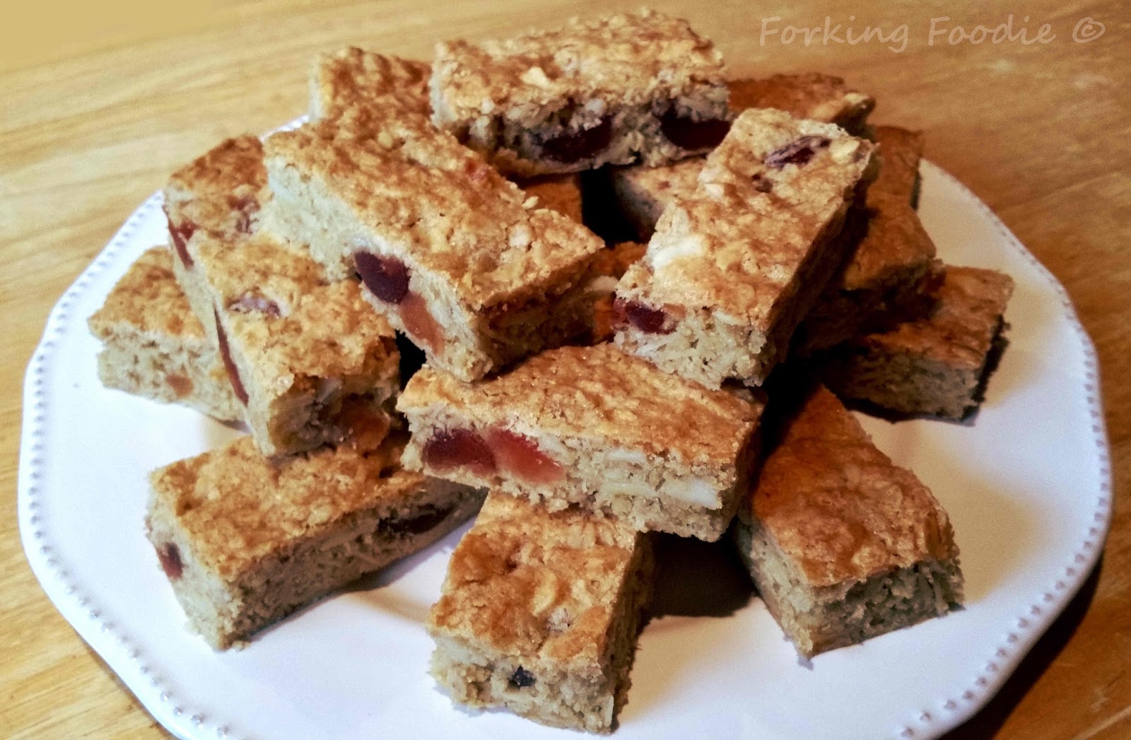 Forking Foodie: Cherry Bakewell Flapjack Bars - Gluten Free