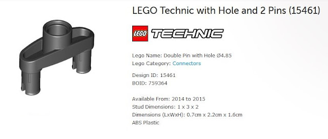 LEGO 15461 Technic CONNECTOR Double Pin w/ Hole Ø4.85 & 2 Pins ~ stores ...