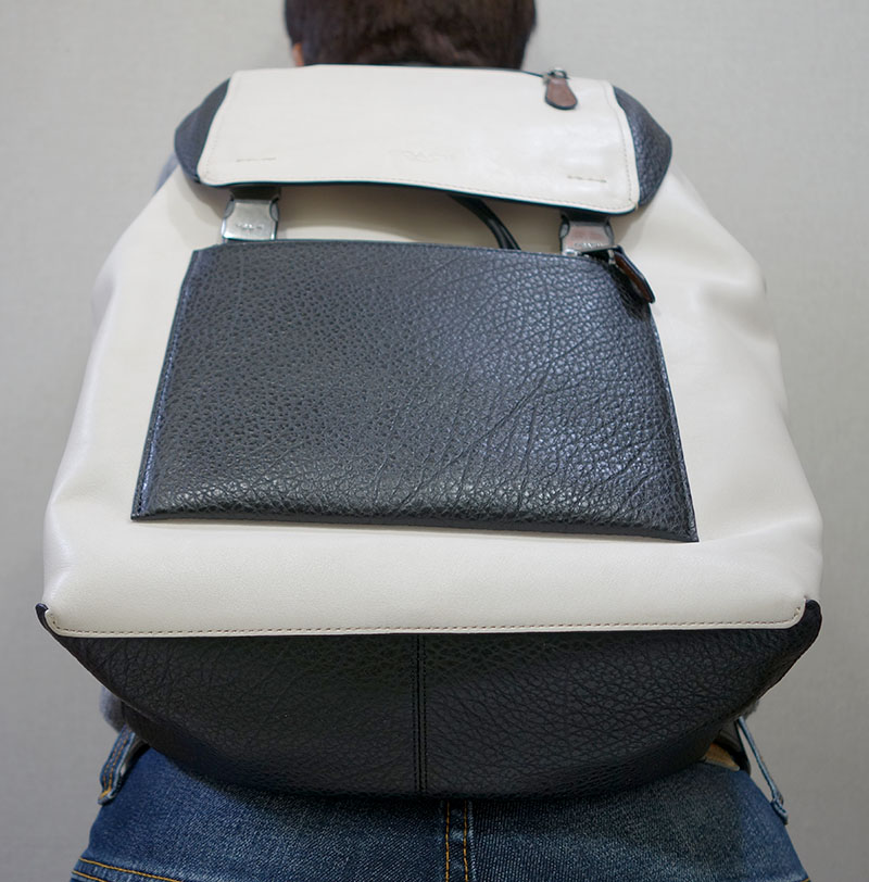 ゆるりブログ: COACH(コーチ)のマンハッタン バックパック ミックスド レザー(57759)の意表を突くカラーリングに心を砕かれる :)