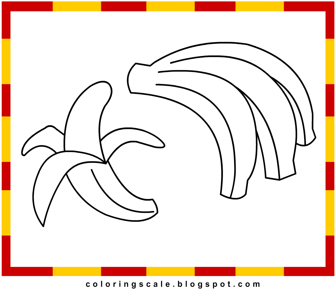 Coloring Pages Printable for kids: Banana coloring pages for kids
