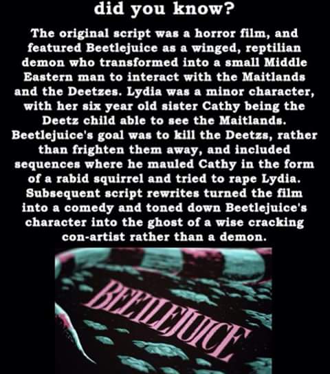 Scared Sheetless: Did You Know: Beetlejuice's Original Script