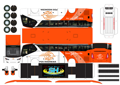 DESIGN PAPERCRAFT BUS: FREE download pola papercraft bus Double decker