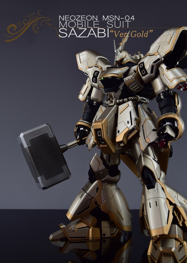 Custom Build: MG 1/100 MSN-04 Sazabi Ver. [GOLD]