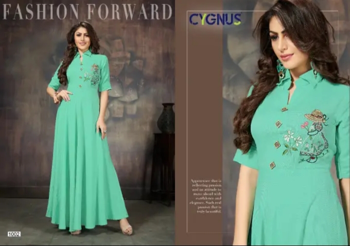 Embroidered Rayon Gowns@Rs1150,