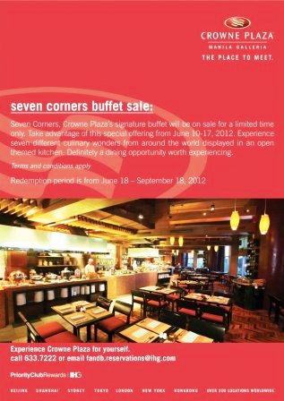 Manila Shopper: Crown Plaza's 7Corners Buffet SALE
