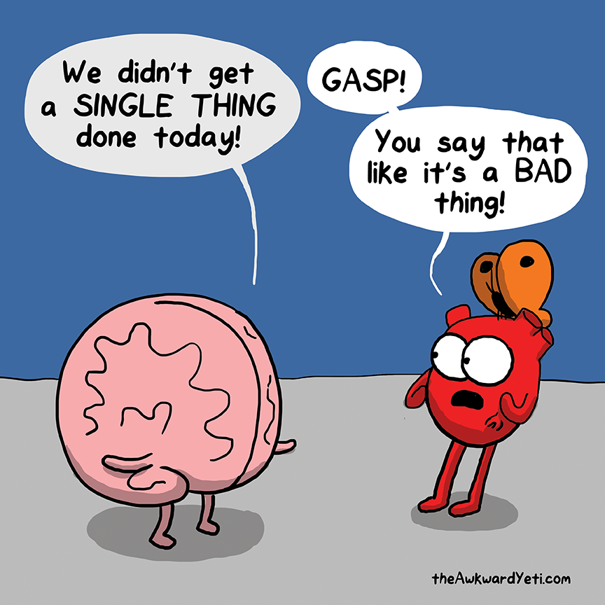 Comic Strip Heart & Brain
