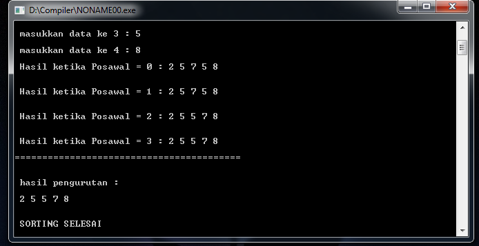 Belajar dan Mengerti SELECTION SORT dan INSERTION SORT pada Bahasa Pemrograman C++