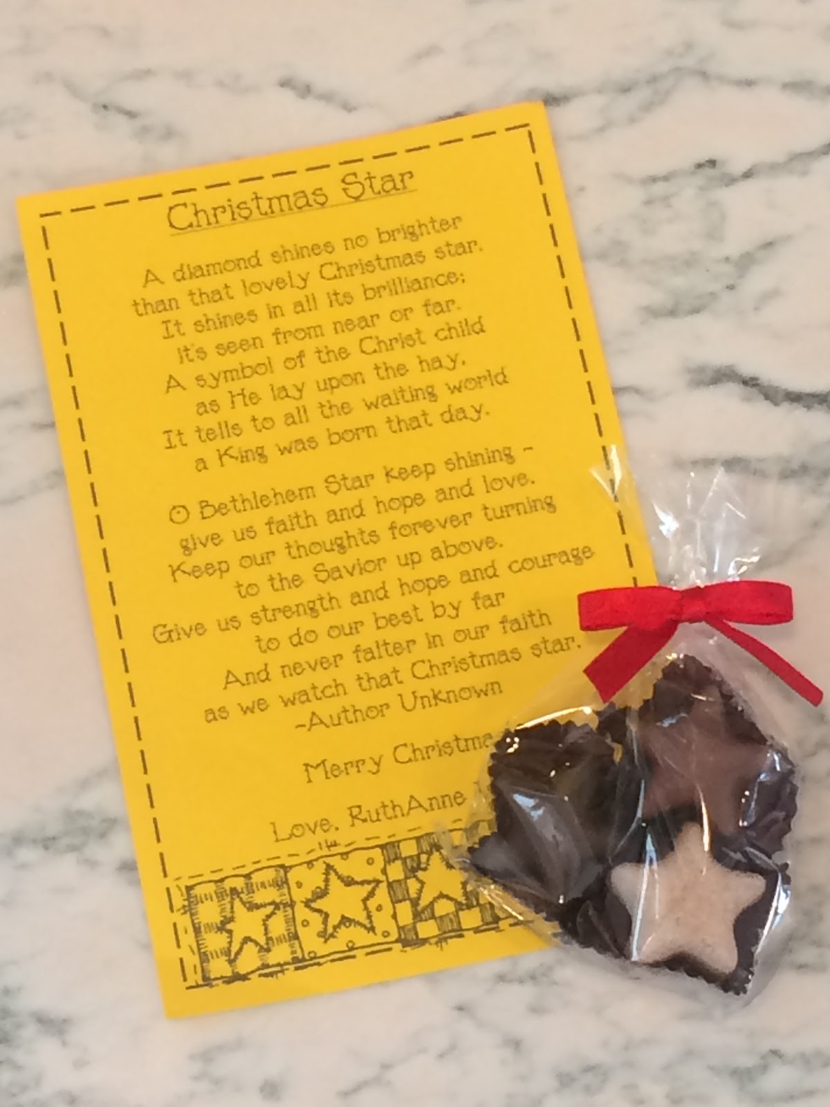 RuthAnne Strong: Christmas Star Poem and Ornament