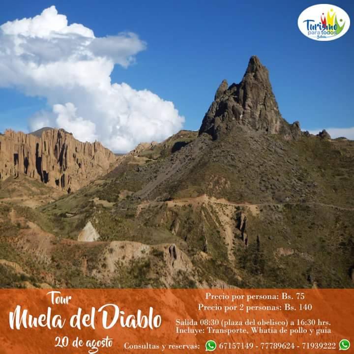 Escale y conozca la Muela del Diablo por 75 bolivianos con TURISMO PARA ...