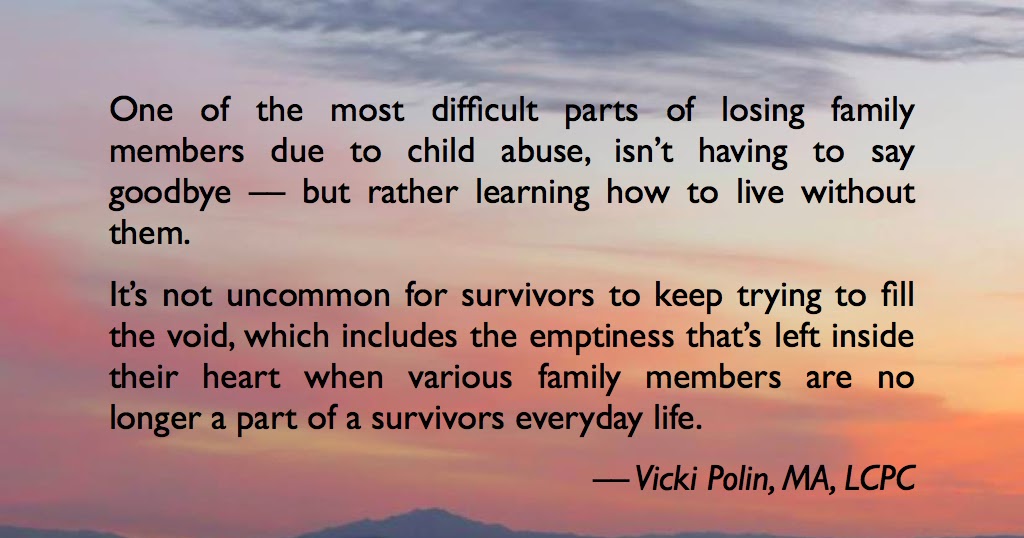 The Voice of Vicki Polin: Loosing Family Members Due To Child Abuse