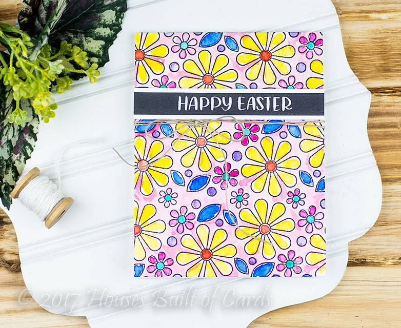 Houses Built of Cards: Happy Easter - Mod Flower Background Stamp