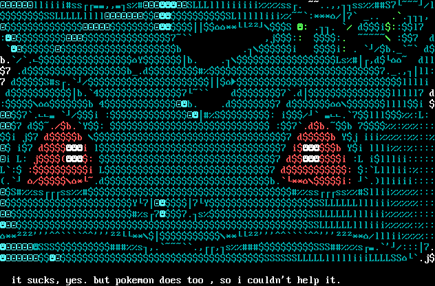 Pixel Pompeii: Textmode art roundup: Pokémon
