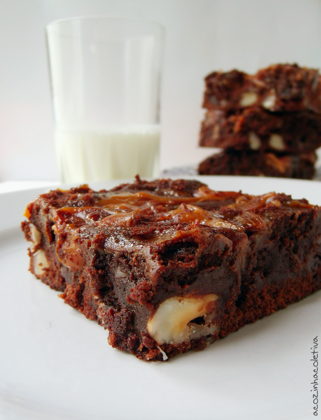 Brownie de Cacau e Doce de Leite