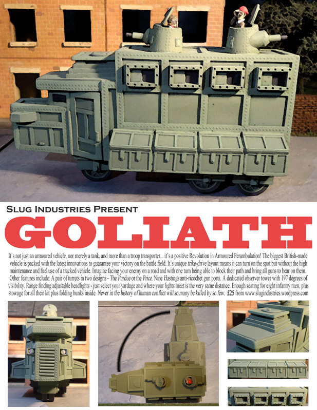 Wargame News and Terrain: Slug Industries: Goliath armoured vehicle!