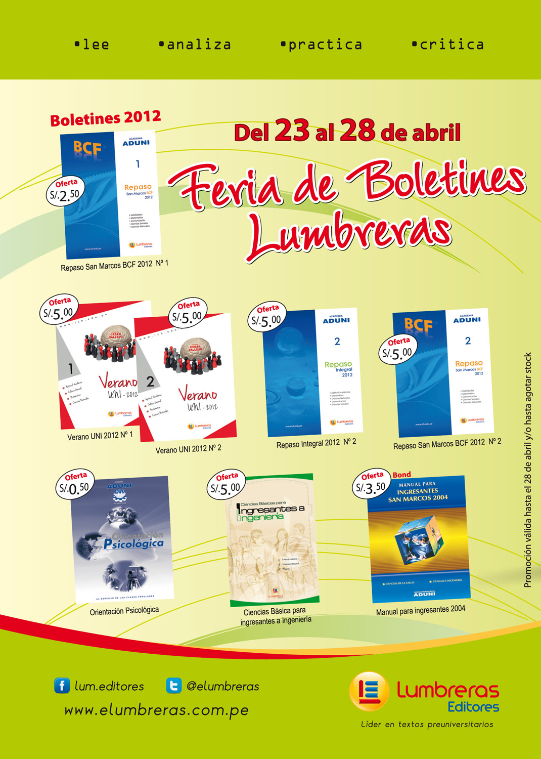 Lumbreras Editores Noticias: Feria de Boletines Lumbreras