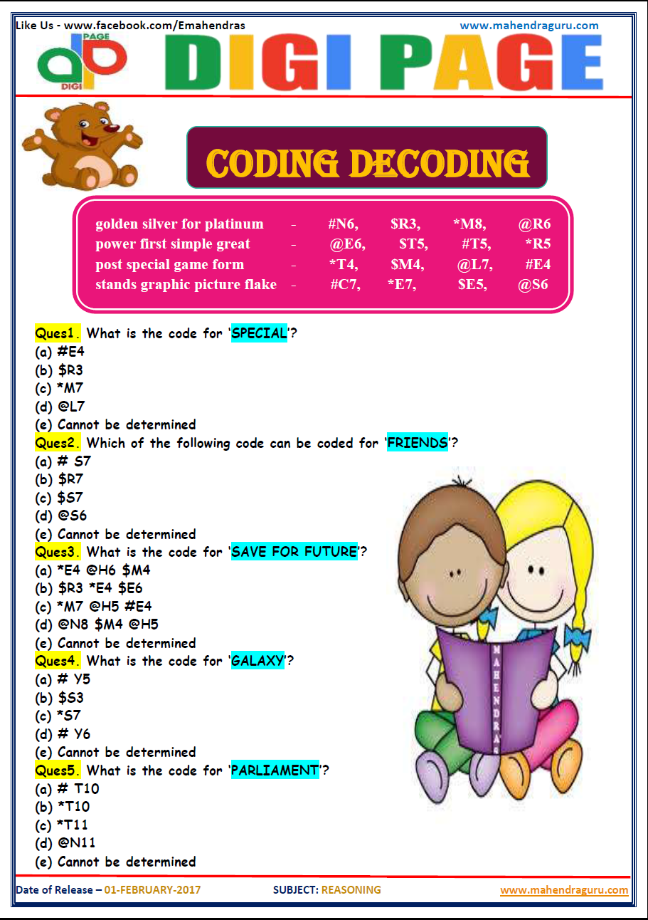 DP | CODING DECODING | 1 - FEB - 17