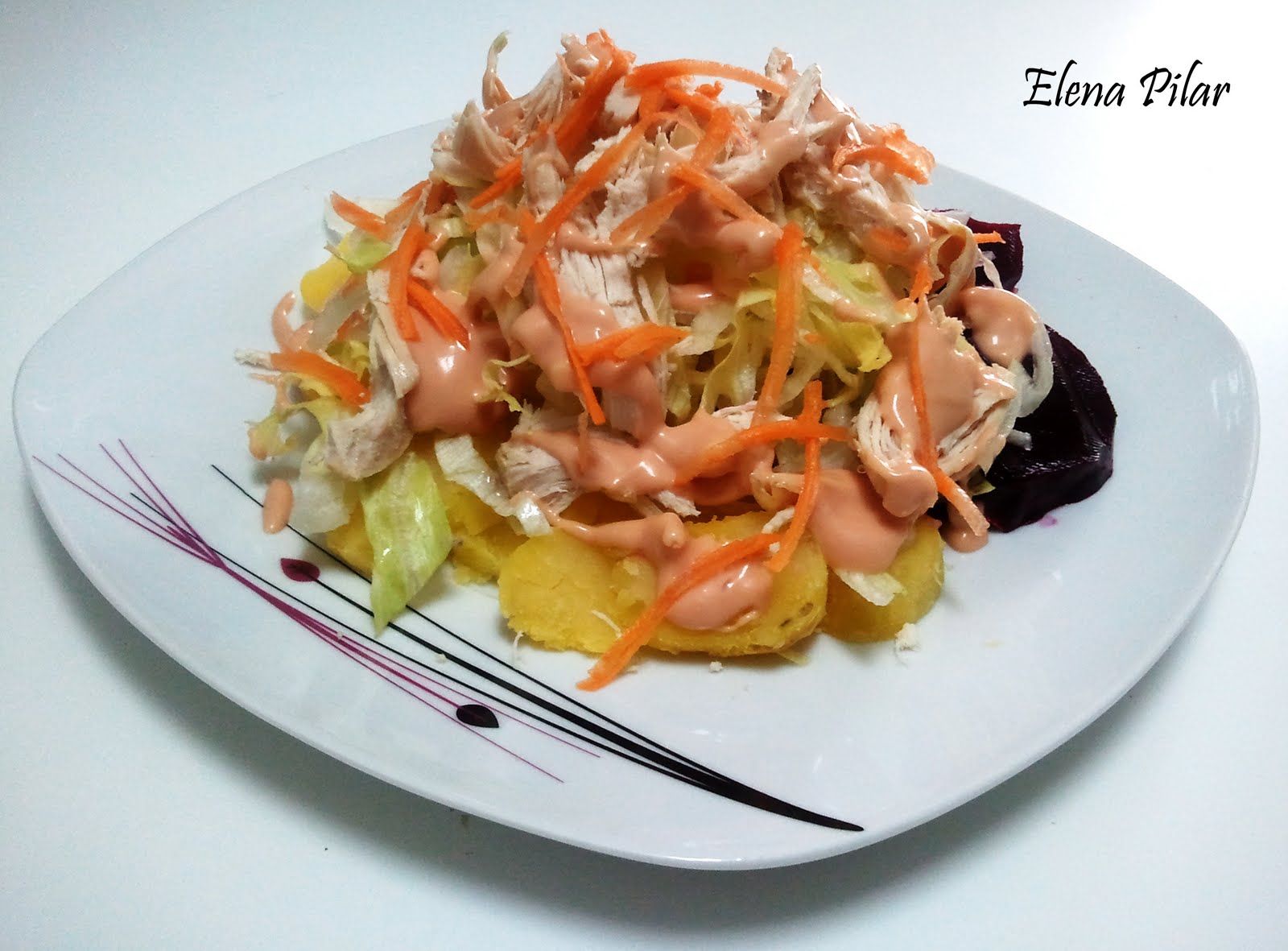 Ensalada de Pollo, Patatas y Remolacha
